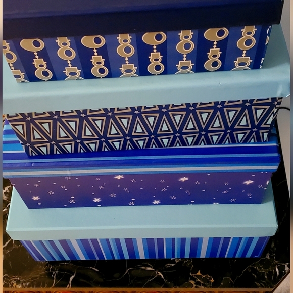 Storage & Organization | Set Of 4 Coordinated Boxes Gifts Staging Decor ...